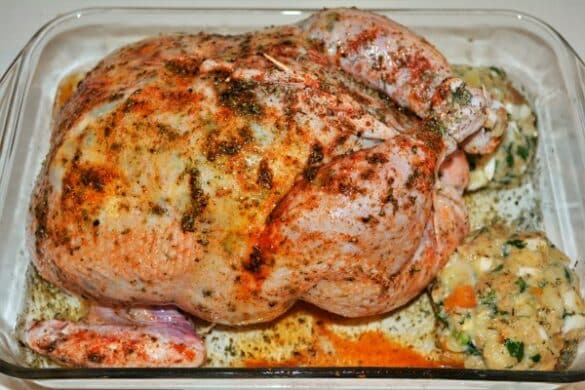 Best Baked Stuffed Whole Chicken Recipe-With Bread and Eggs