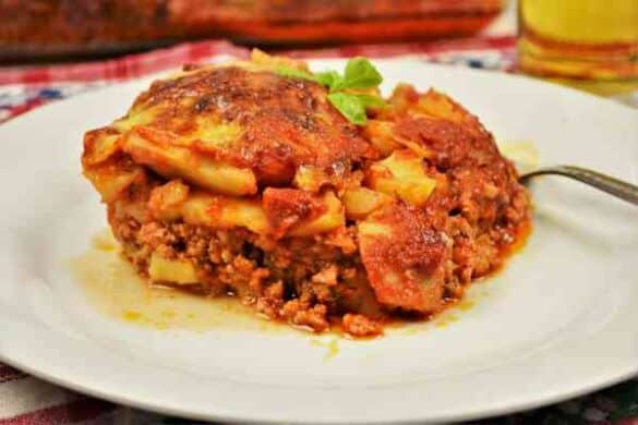 Easy Potato Moussaka Recipe-With Pork Mince and Tomato