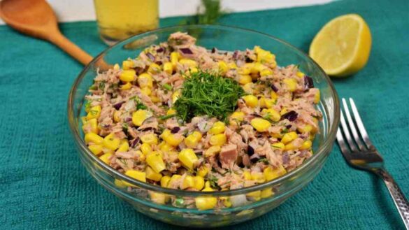Easy Tuna Corn Salad Recipe-With Dill And Without Mayonnaise